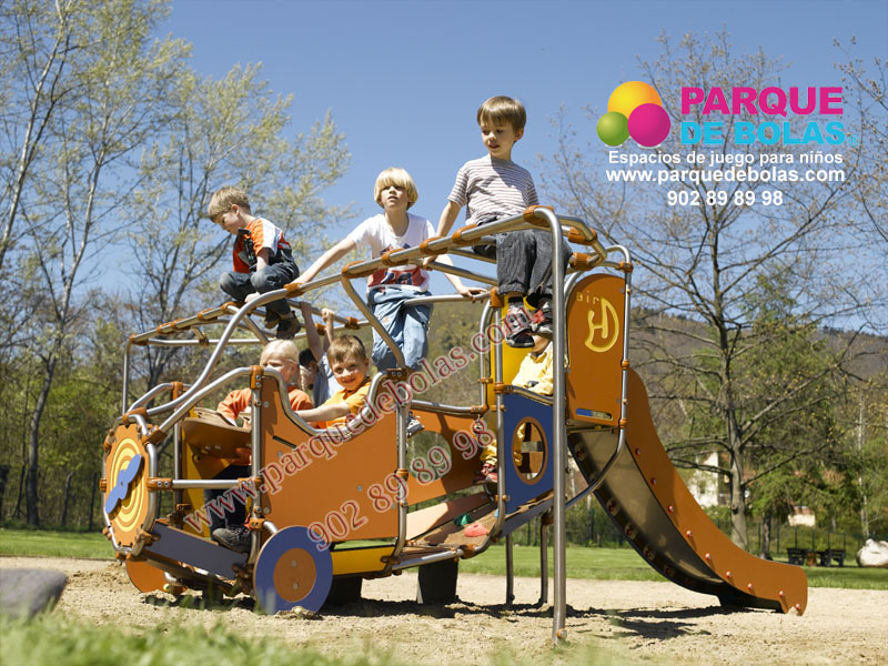 Parque infantil AVION con tobogán - Parquedebolas.com